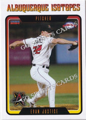 2024 Albuquerque Isotopes Evan Justice – Go Sports Cards