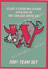 2001 Winston Salem Warthogs Header Checklist Logo – Go Sports Cards