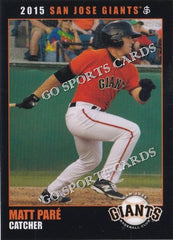 2015 San Jose Giants Matt Pare – Go Sports Cards