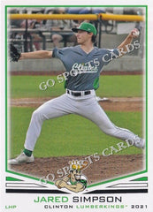 2021 Clinton LumberKings Jared Simpson – Go Sports Cards