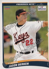 2007 Frederick Keys SGA Jason Berken – Go Sports Cards