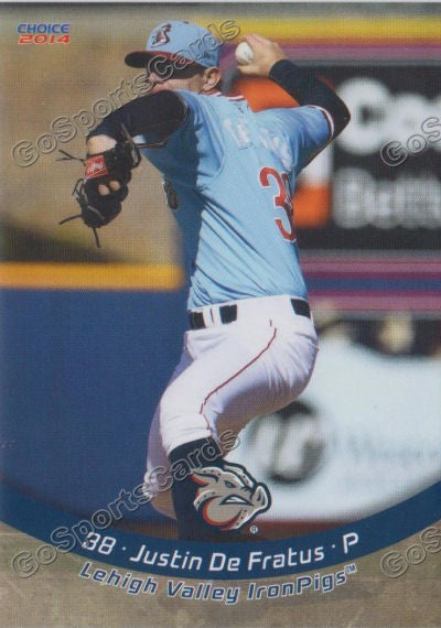 2014 Lehigh Valley IronPigs Justin De Fratus – Go Sports Cards