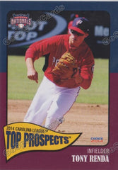 2014 Carolina League Top Prospect Tonty Tony Renda – Go Sports Cards